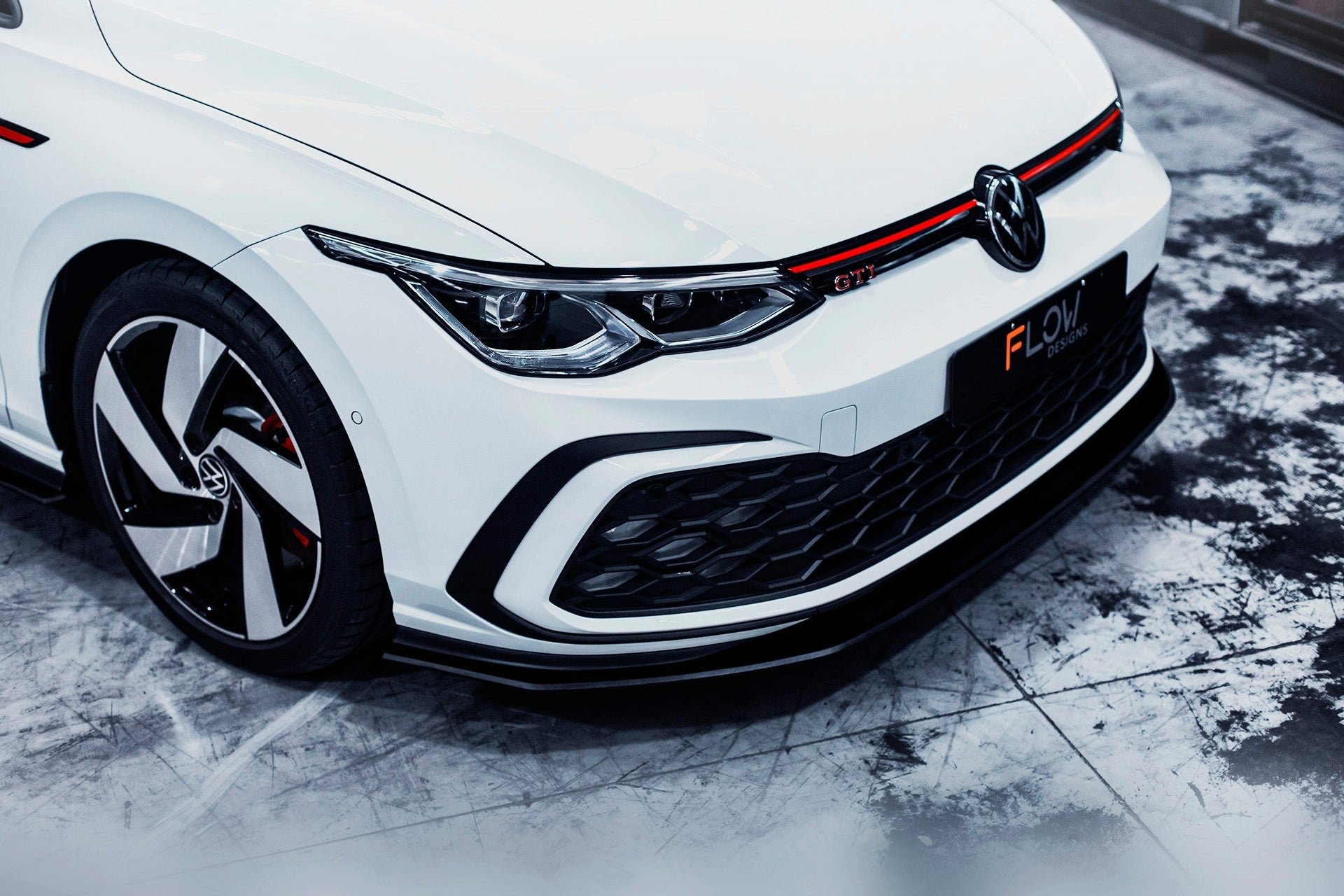 MK8 Golf GTI Front Lip Splitter & Bumper Reinforcement Plate (GLOSS BL ...